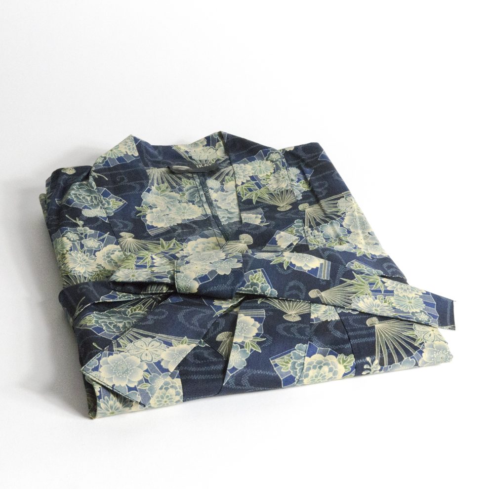 Yukata Coton Fleurs en coton - IKAT objets du Japon et d'Asie